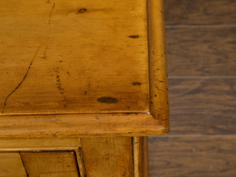 French 19th Century Pine Buffet with Two Doors and Carved Ogee Bracket ...