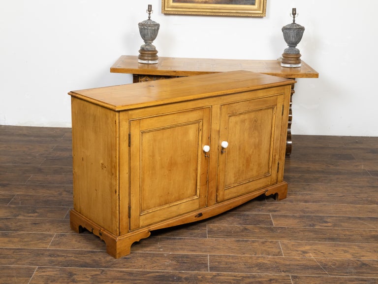 French 19th Century Pine Buffet with Two Doors and Carved Ogee Bracket ...