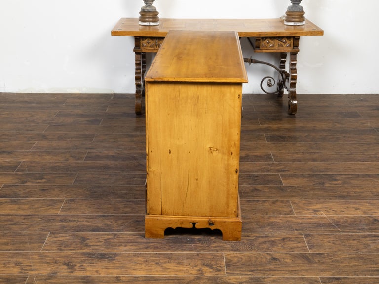 French 19th Century Pine Buffet with Two Doors and Carved Ogee Bracket ...