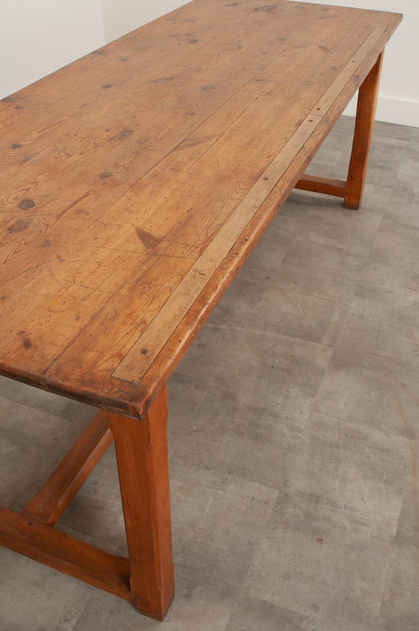 French 19th Century Pine Drapery Table at 1stDibs