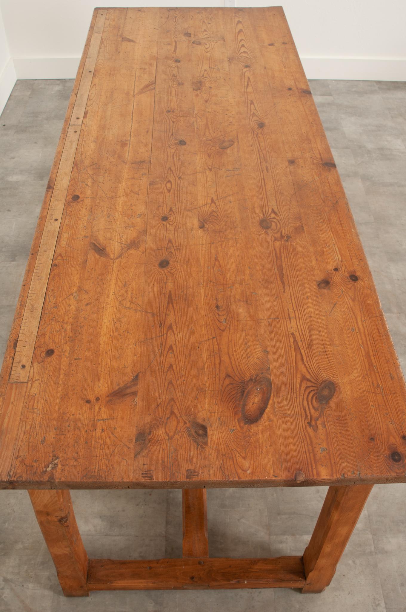 French 19th Century Pine Drapery Table at 1stDibs