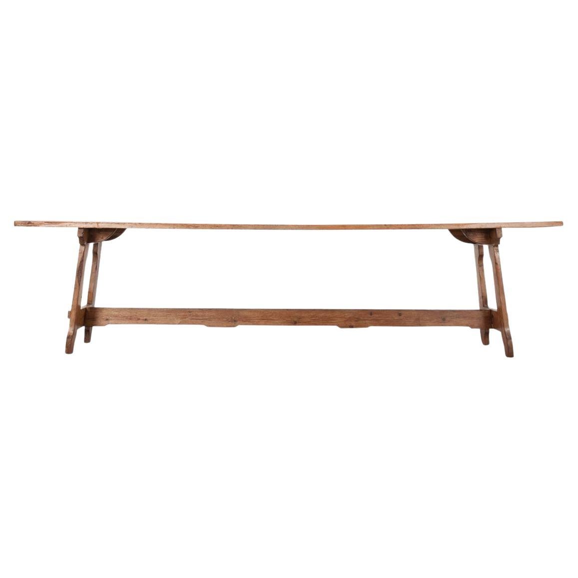 Swedish Gustavian Long Refectory Pine Trestle Dining Table, 19th ...