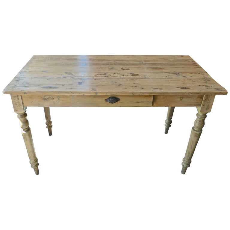 French 19th Century Pinewood Country Breakfast Table with One Centre ...