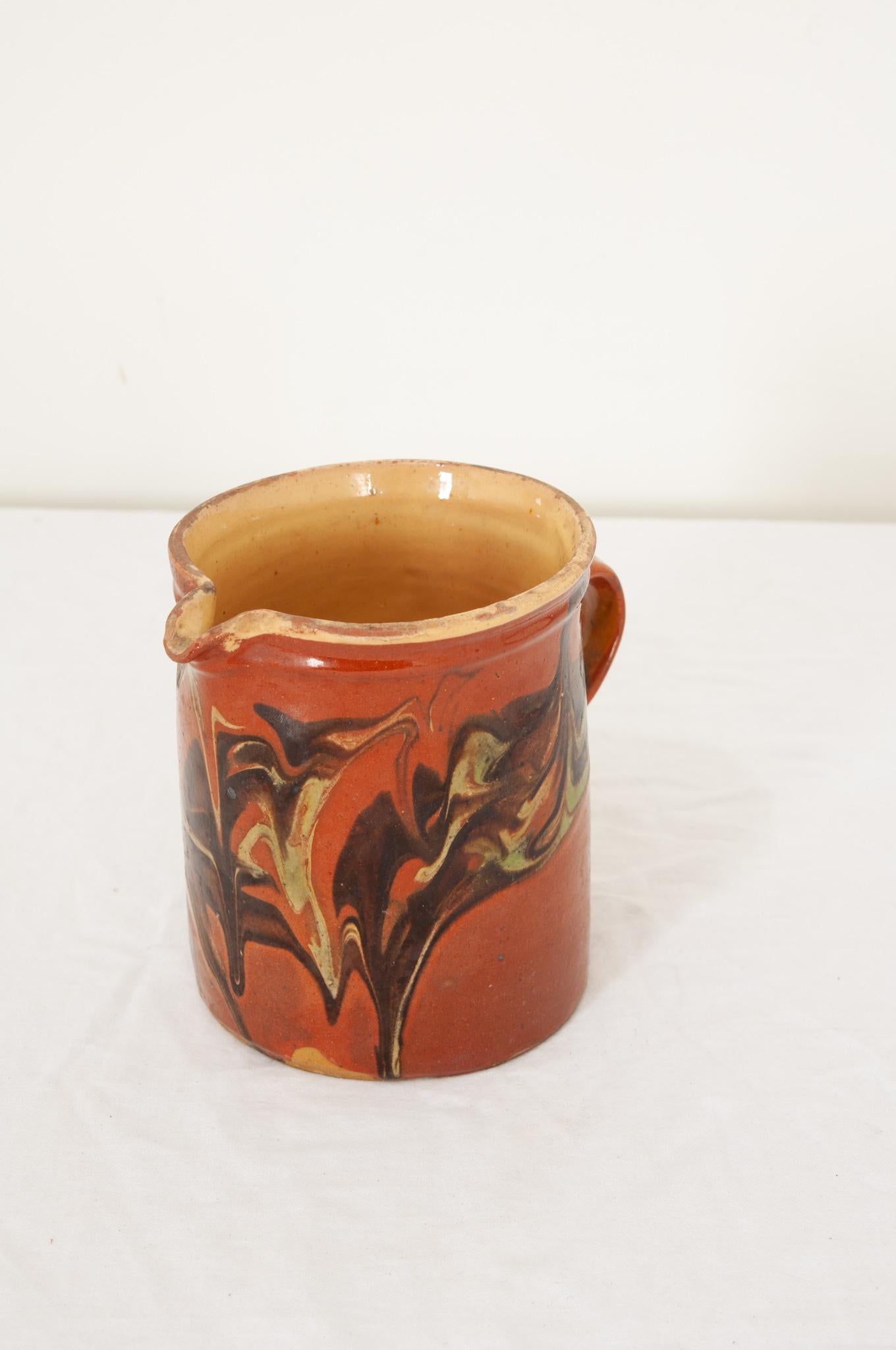 French 19th Century Pottery Pitcher For Sale at 1stDibs