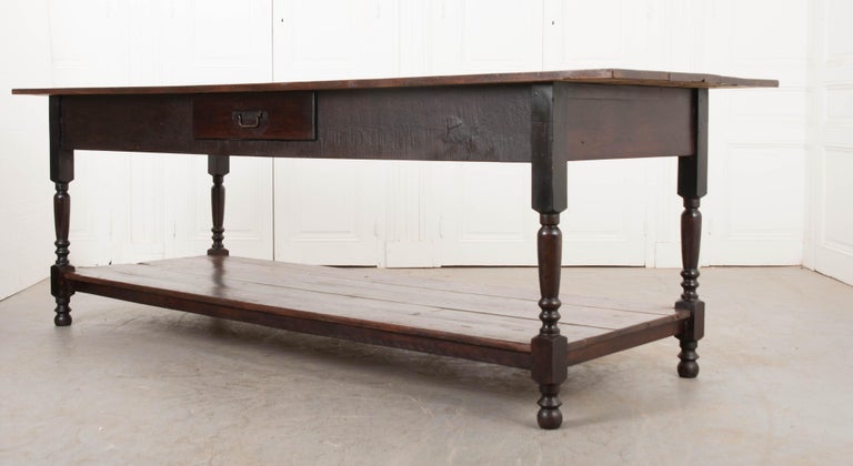 French 19th Century Provincial Walnut Drapery Table at 1stDibs