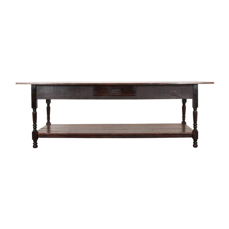 French 19th Century Provincial Walnut Drapery Table at 1stDibs