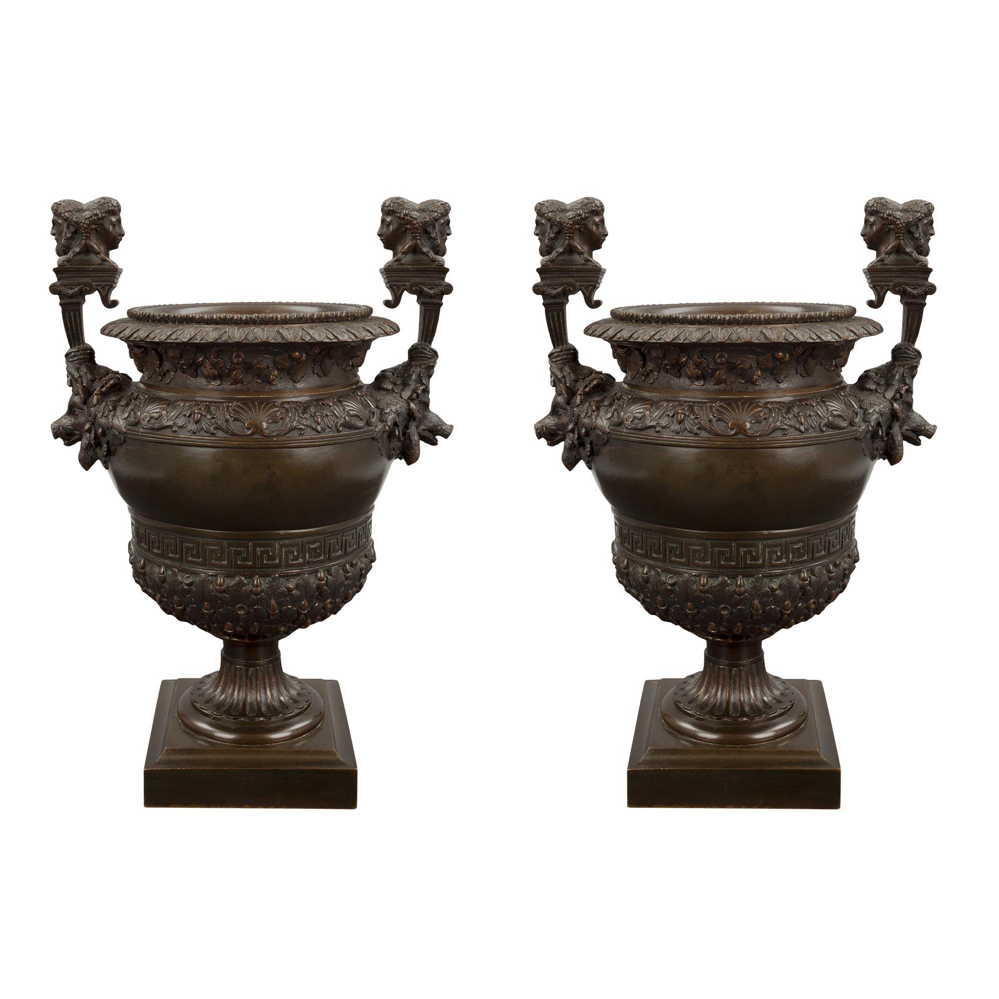 19th Century French Patinated Iron Urn For Sale at 1stDibs