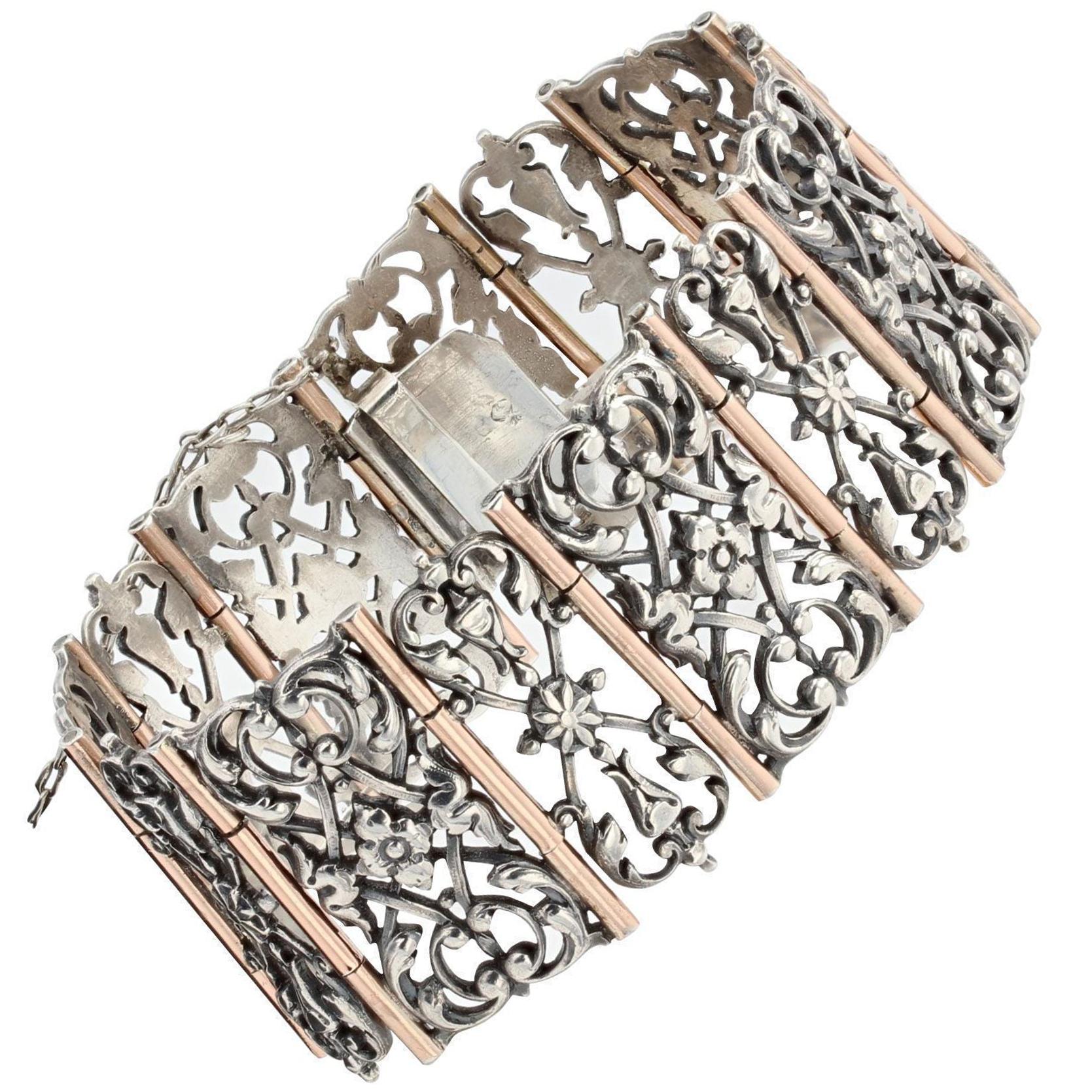 Modernist Silver Designer Cuff Bracelet For Sale at 1stDibs | silver ...
