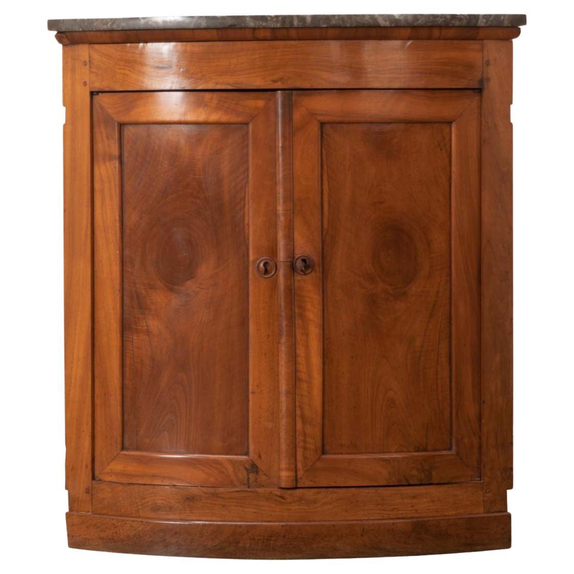 French 19th Century Solid Walnut Corner Cabinet For Sale at 1stDibs