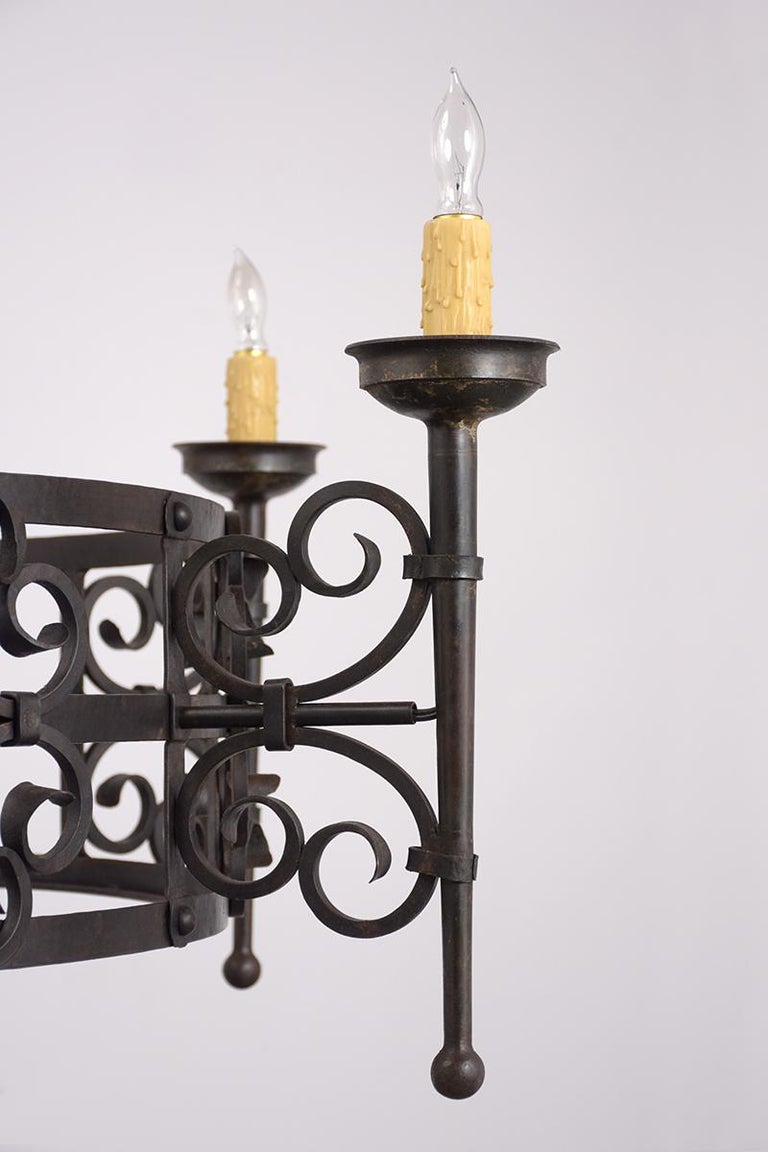 French 19th Century Spanish Colonial Style Forged Iron Chandelier at ...