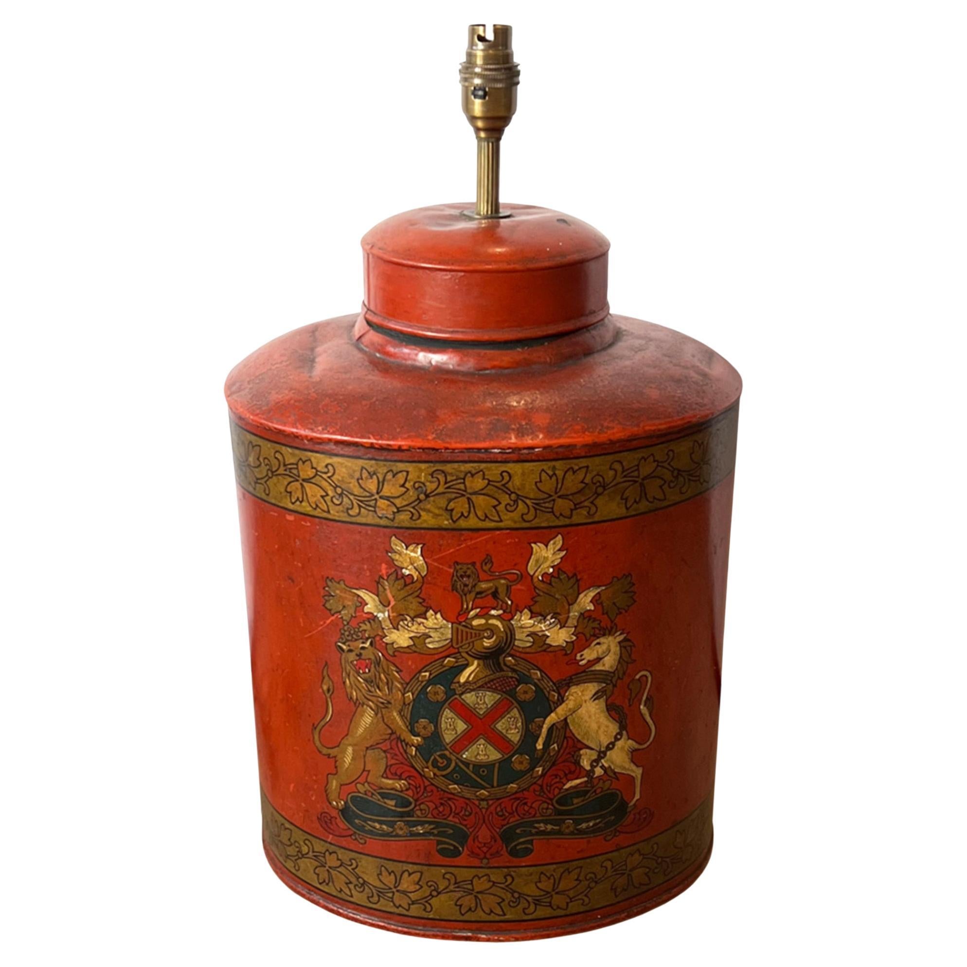 French Tea Canister Tole Lamp at 1stDibs | tea canister lamp, canister ...