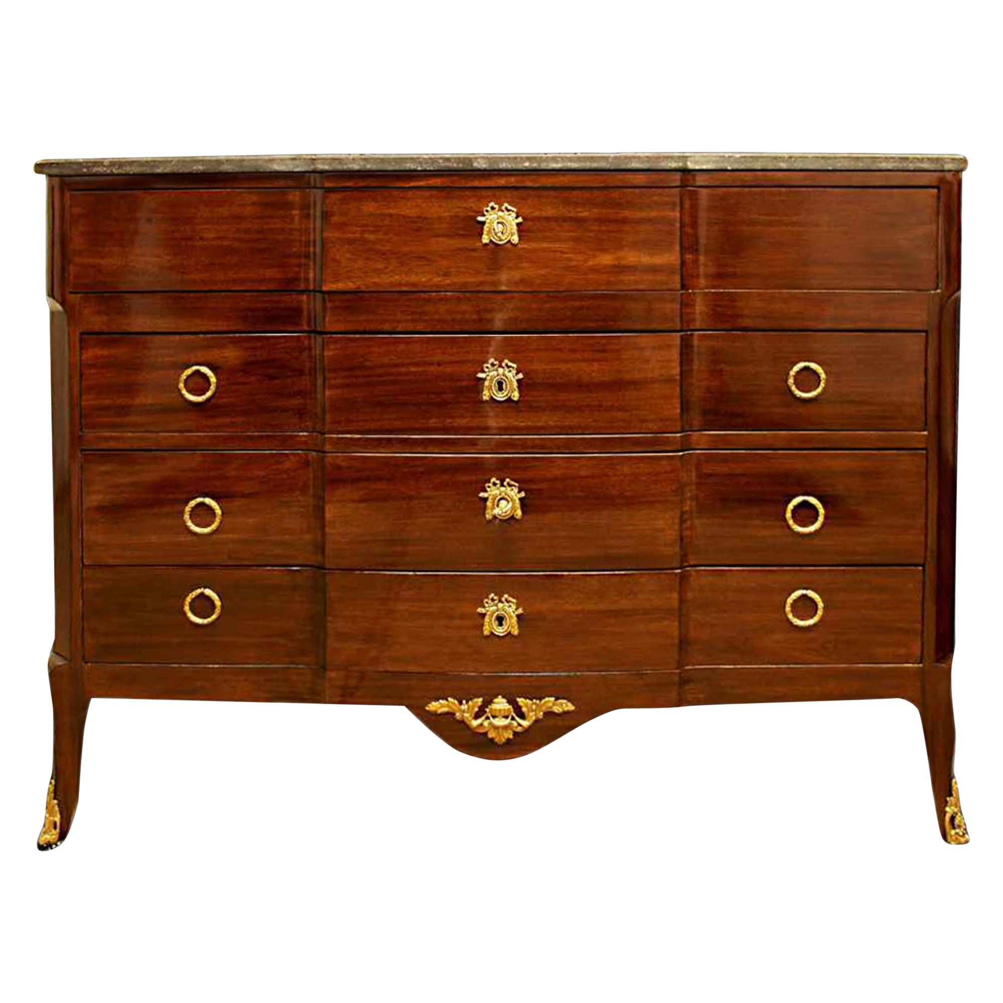19th Century French Transitional Inlaid Commode For Sale at 1stDibs