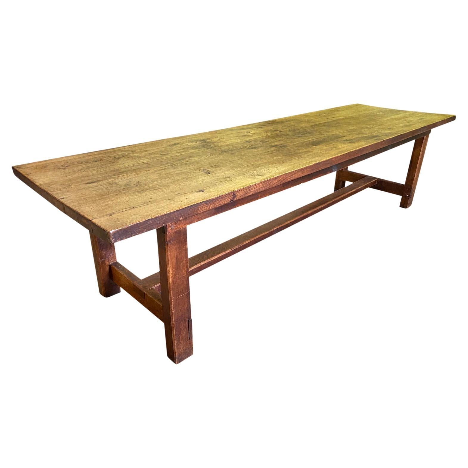 French Cherry Trestle Table For Sale at 1stDibs