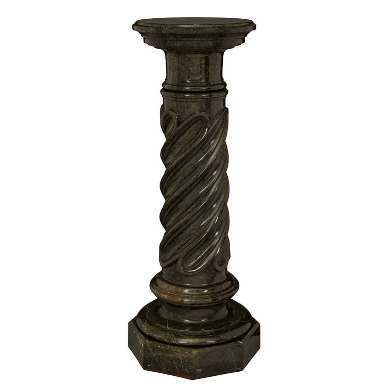 French 19th Century Vert De Patricia Marble Pedestal Column at 1stDibs
