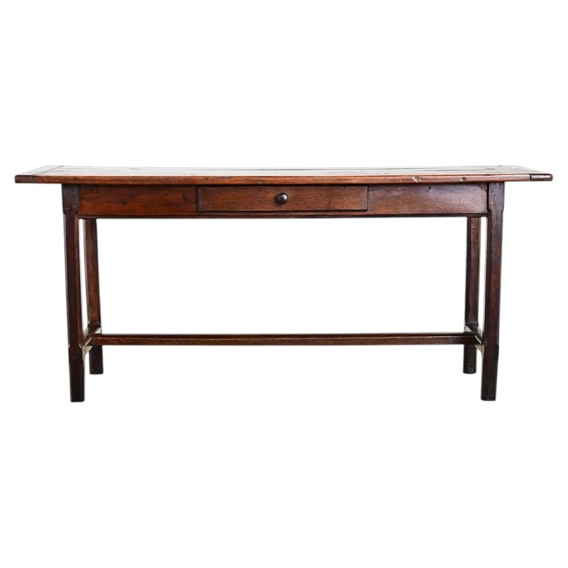 French 19th Century Walnut and Oak Single Drawer Server For Sale at 1stDibs