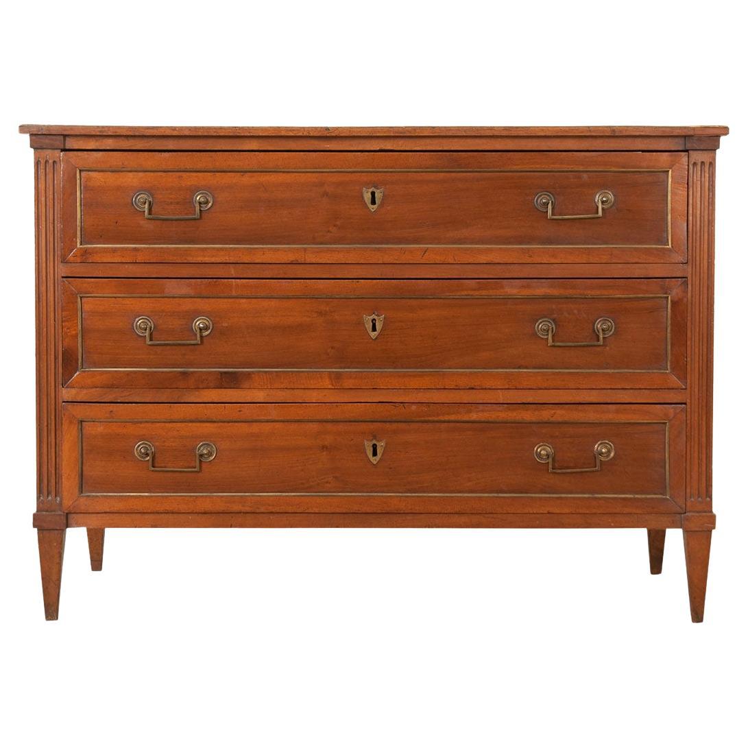 French 19th Century Walnut Louis XVI Style Commode at 1stDibs