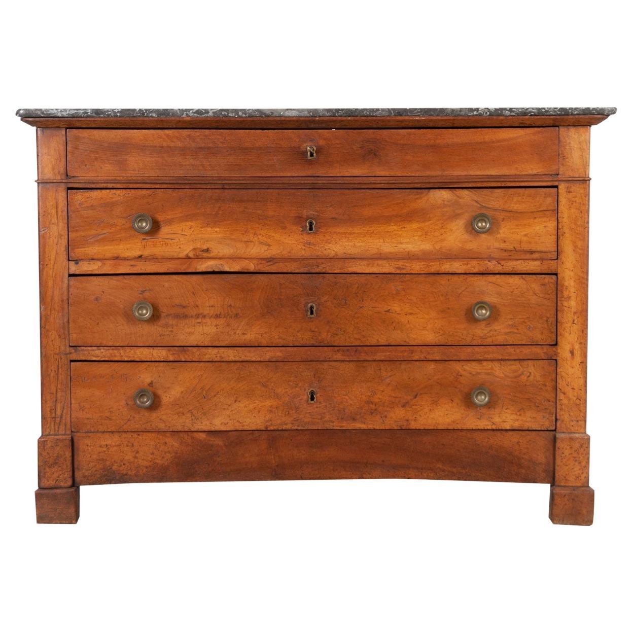 19th Century French Directoire Walnut Commode with Marble Top For Sale ...