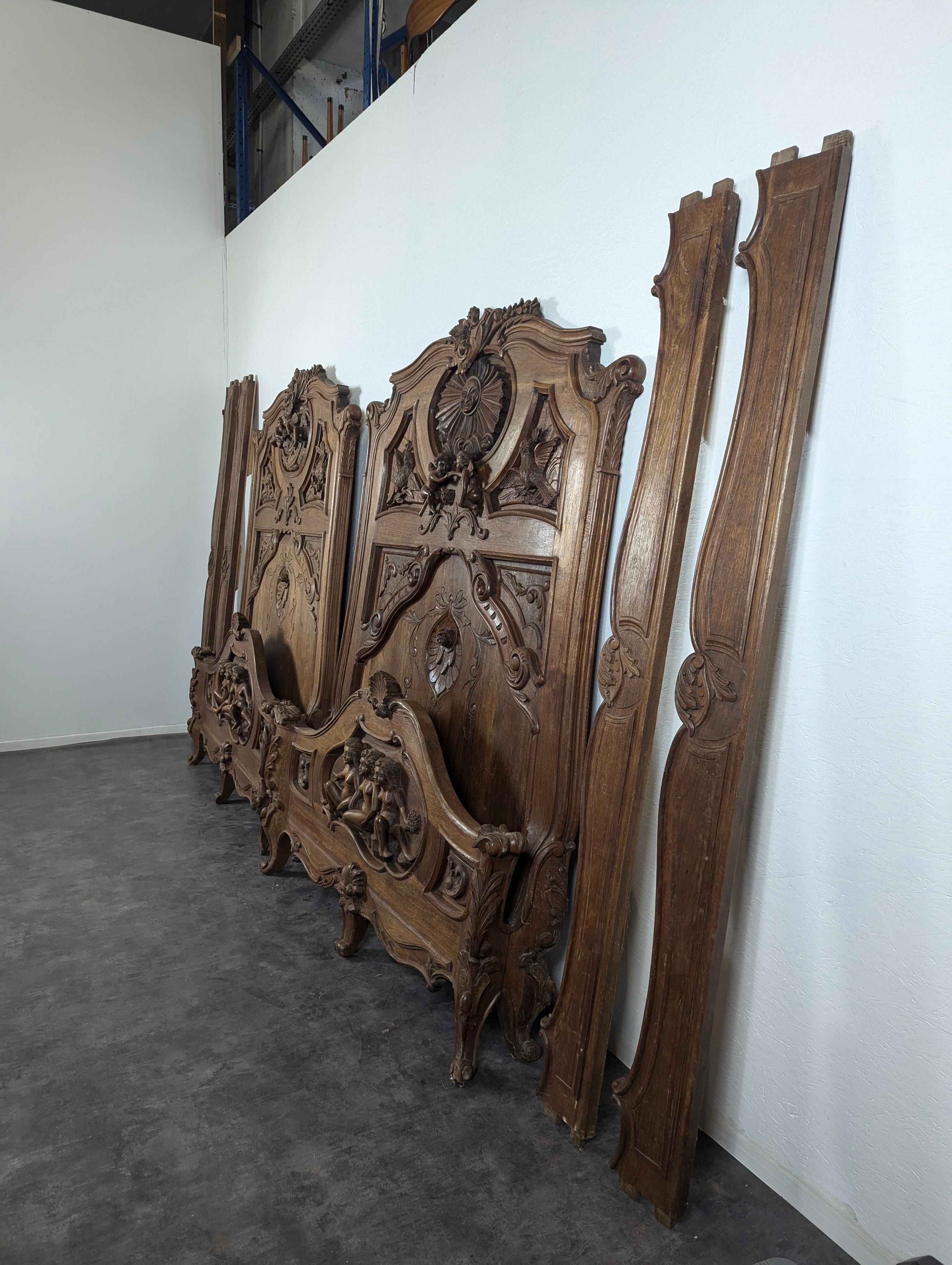 French 19th Century Walnut Renaissance Bed Frames For Sale at 1stDibs