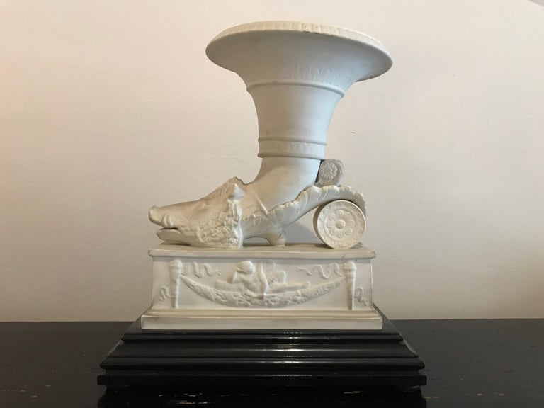 French 19th Century White Biscuit Porcelain Cornucopia For Sale at 1stDibs