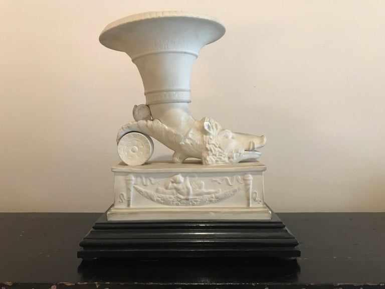 French 19th Century White Biscuit Porcelain Cornucopia For Sale at 1stDibs