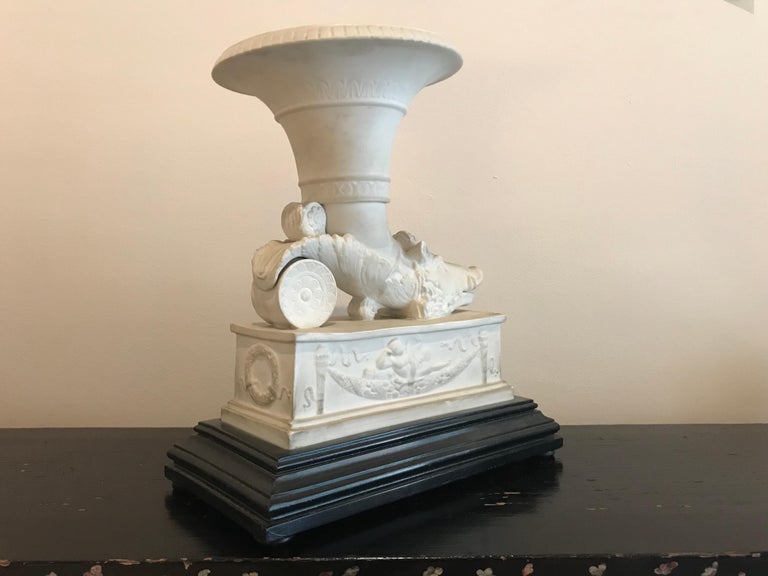 French 19th Century White Biscuit Porcelain Cornucopia For Sale at 1stDibs