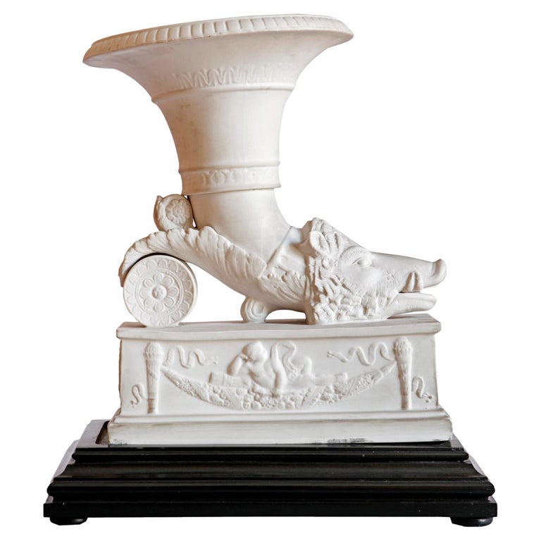 French 19th Century White Biscuit Porcelain Cornucopia For Sale at 1stDibs