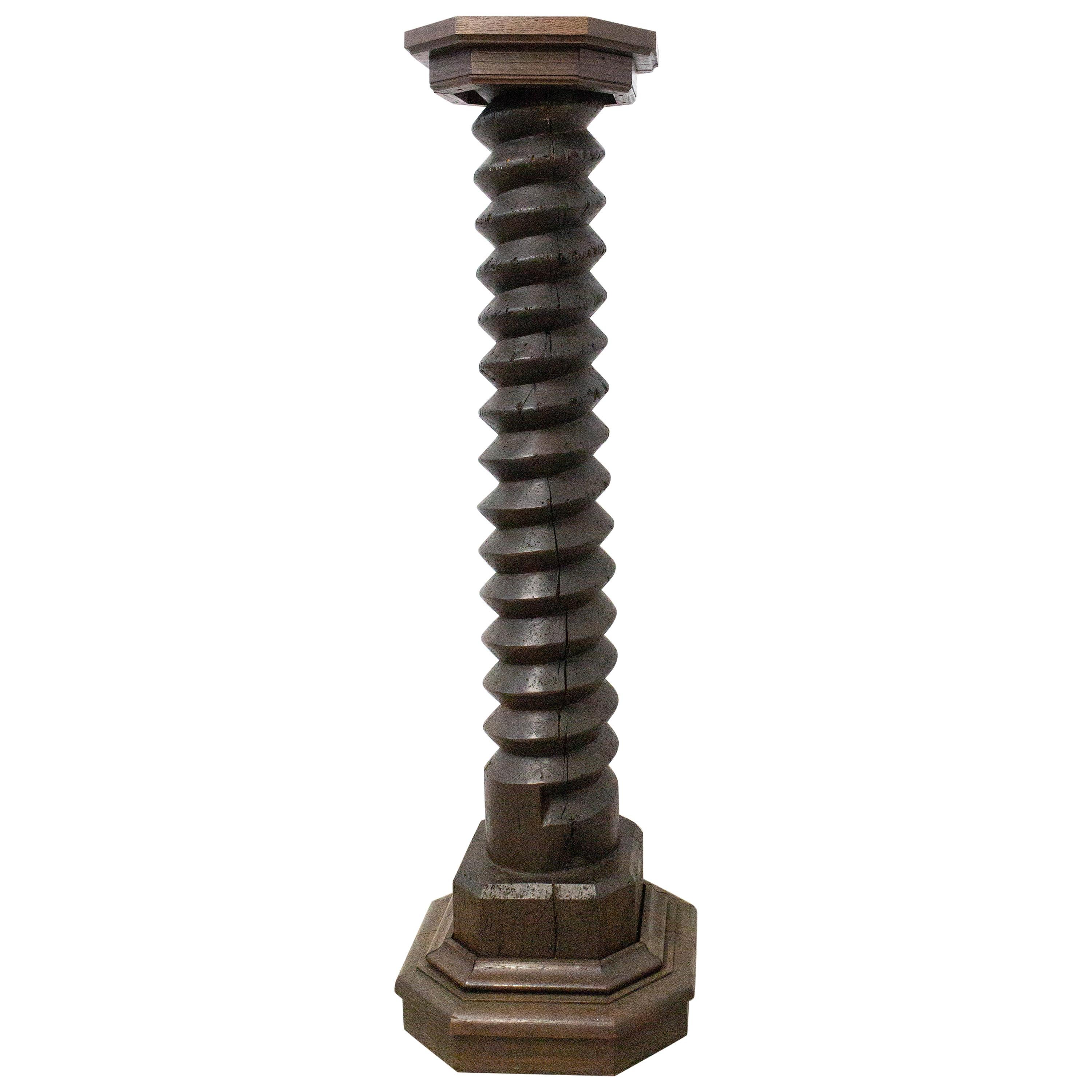 French 19th Century Wine Press Screw Pedestal Plant Holder N3 at 1stDibs