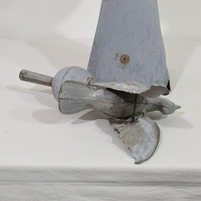 French 19th Century Zinc Roof Finial with a Dove For Sale at 1stDibs