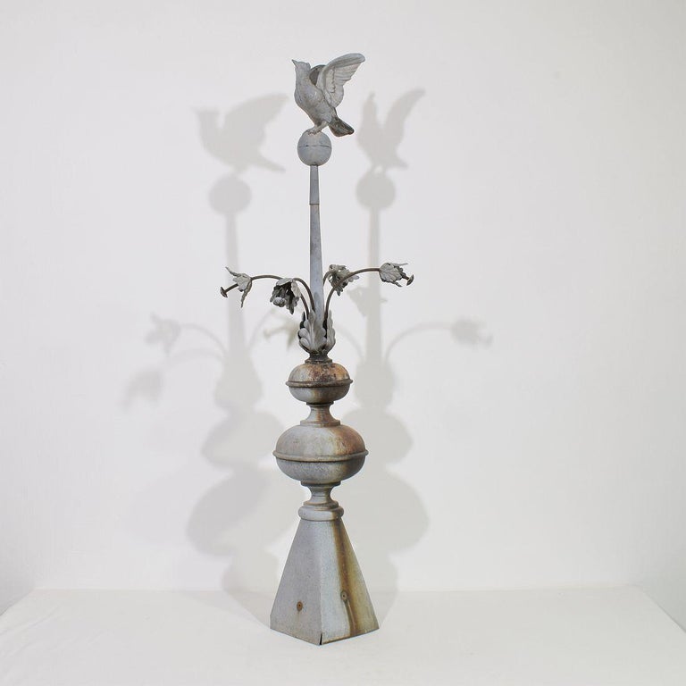 French 19th Century Zinc Roof Finial with a Dove For Sale at 1stDibs