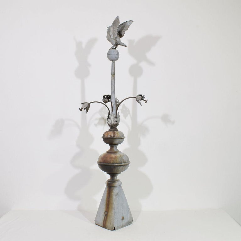 French 19th Century Zinc Roof Finial with a Dove For Sale at 1stDibs