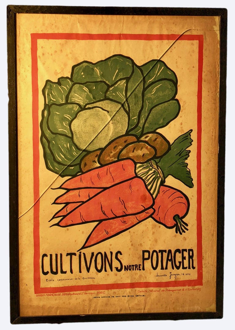 French First World Lithograph Posters by Children to Support War Effort ...