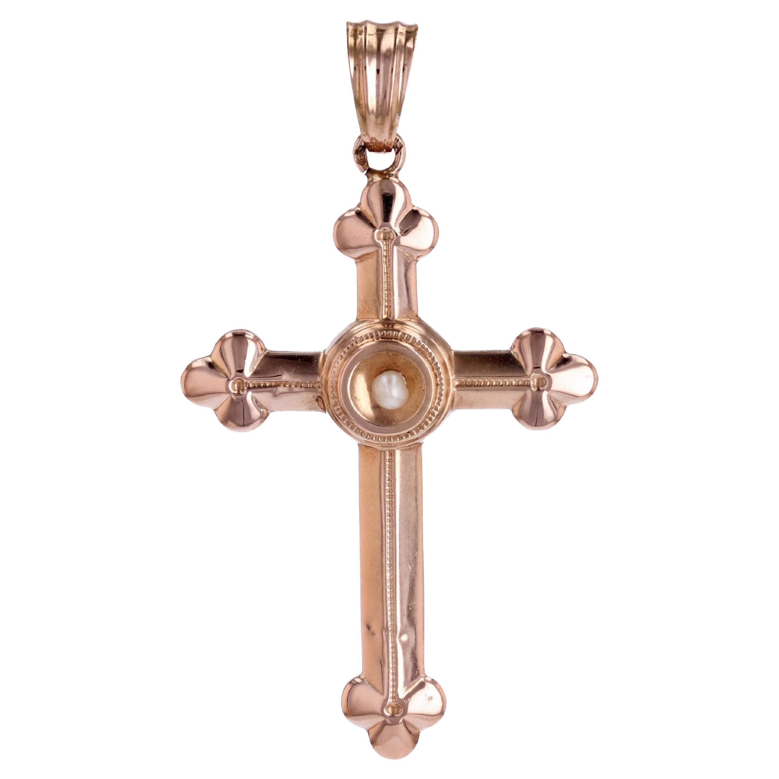 French 20th Century 18 Karat Yellow Gold Jeannette Cross at 1stDibs ...