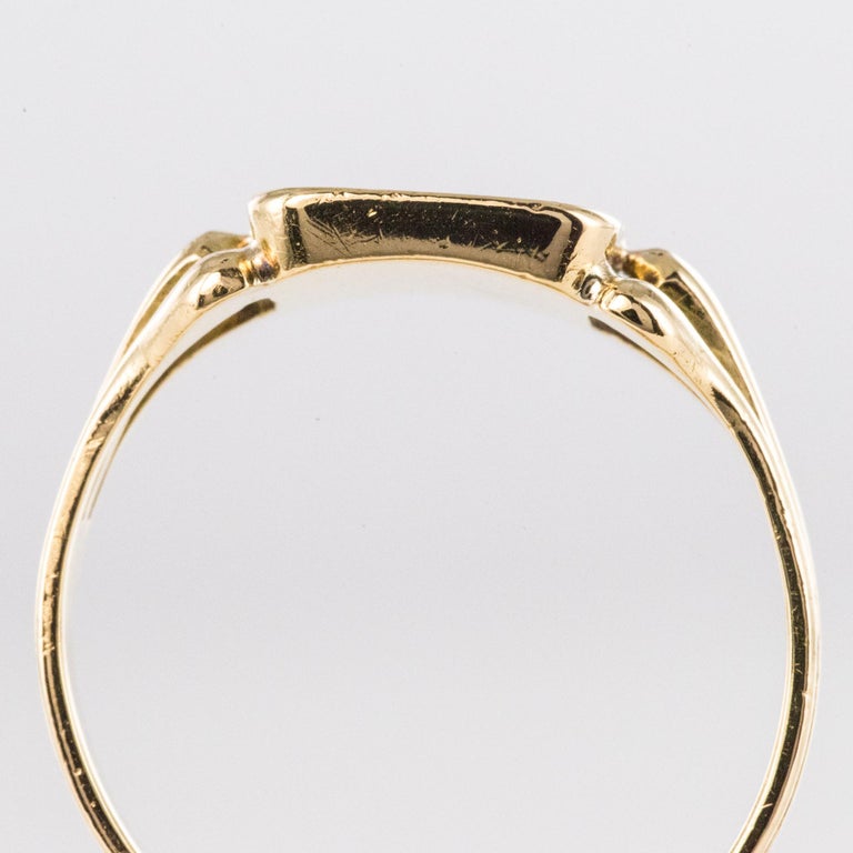 French 20th Century 18 Karat Yellow Gold Engraved Signet Ring For Sale ...