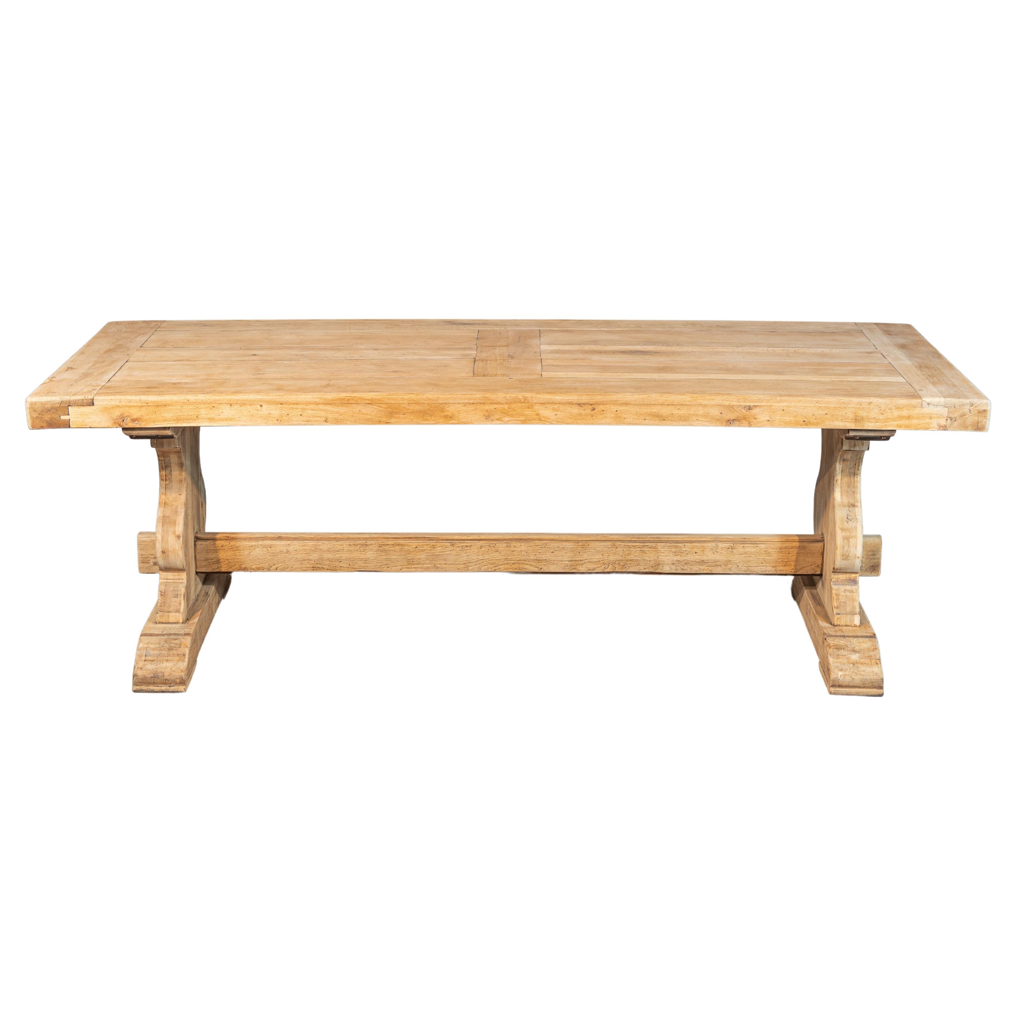 French 20th Century Bleached Oak Monastery Table at 1stDibs