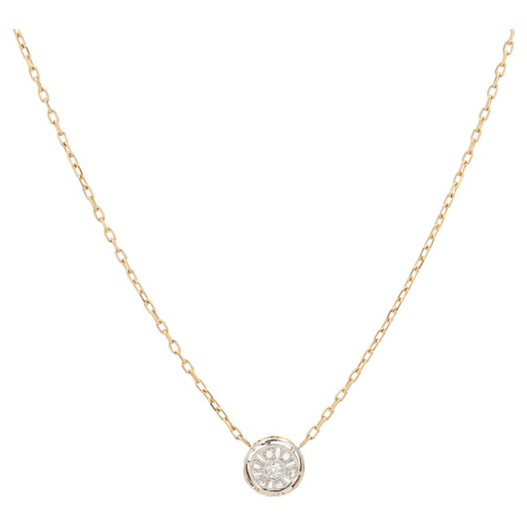 French 20th Century Round Diamond Pattern 18 Karat Yellow Gold Chain ...