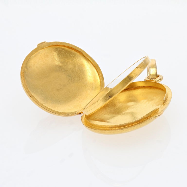 French, 20th Century Ruby Pearl 18 Karat Yellow Gold Medallion For Sale ...