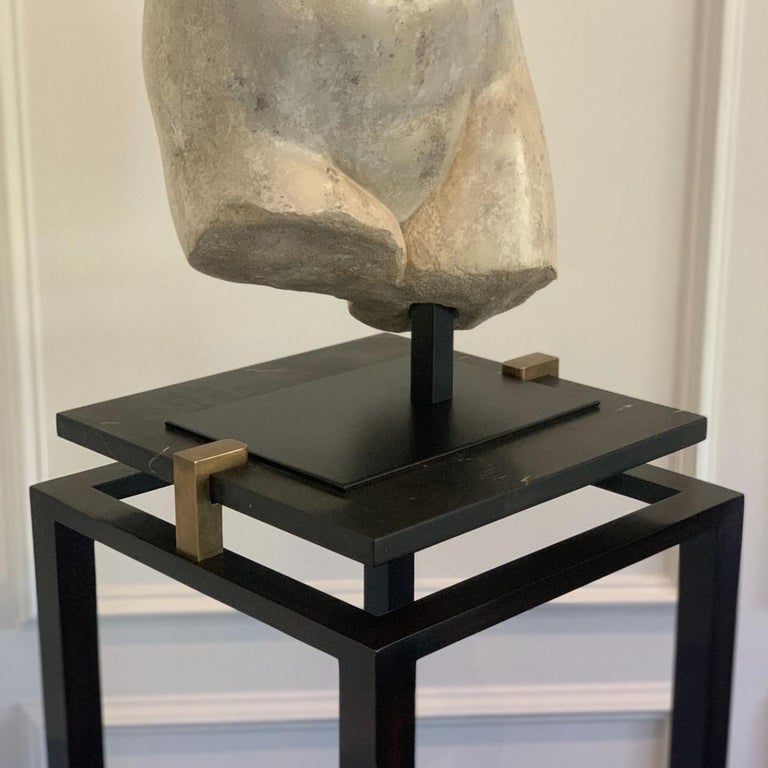 French 50´S Contemporary Inspired Le Blanc Stand with Wood, Marble Top ...