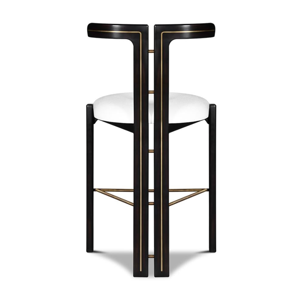 French 50s Bresset Stool, Symmetrical Design Joined at the Back by a ...