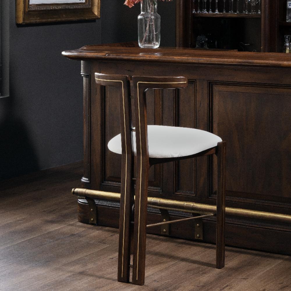 French 50s Bresset Stool, Symmetrical Design Joined at the Back by a ...