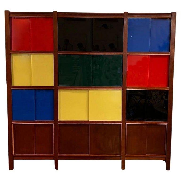 French 50s Mahogany and Glass Cabinet For Sale at 1stDibs