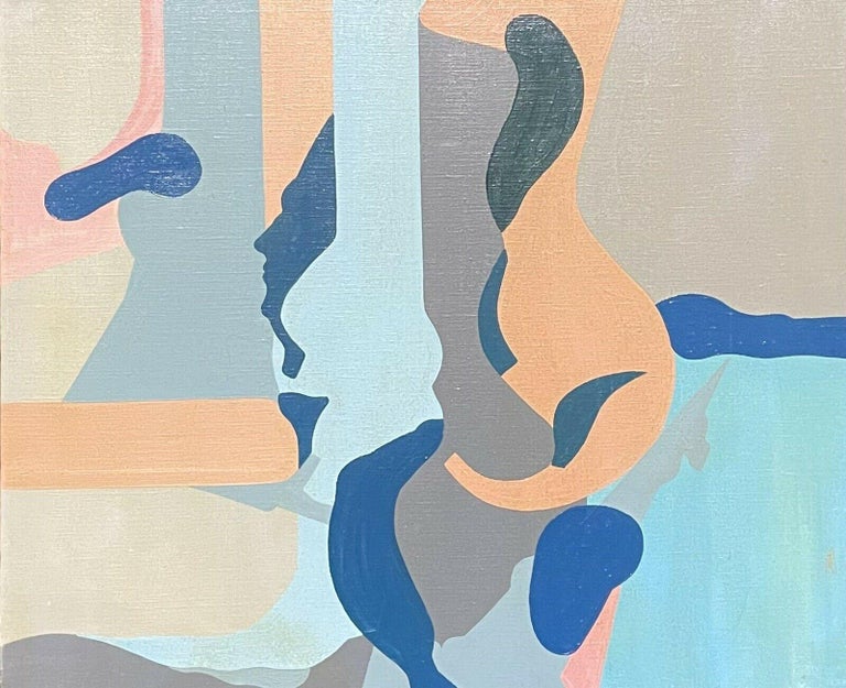 Unknown - LARGE CONTEMPORARY FRENCH ABSTRACT PAINTING ON CANVAS ...