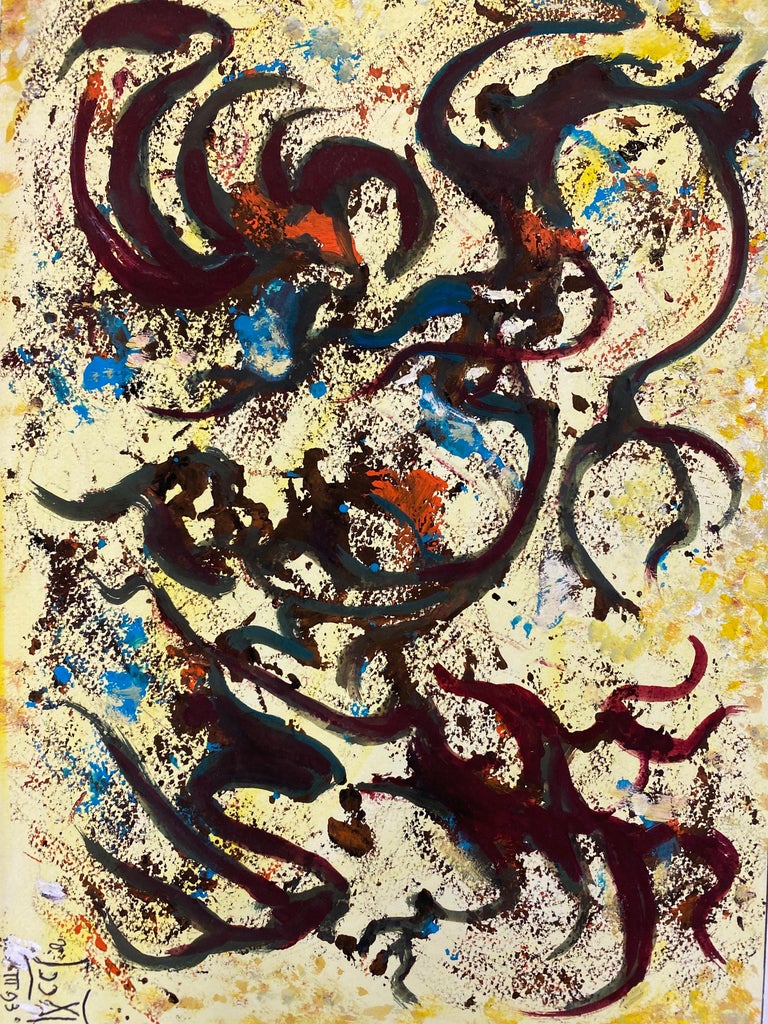 Unknown - Set of 9 Original French Abstract Oil Paintings - each Signed ...