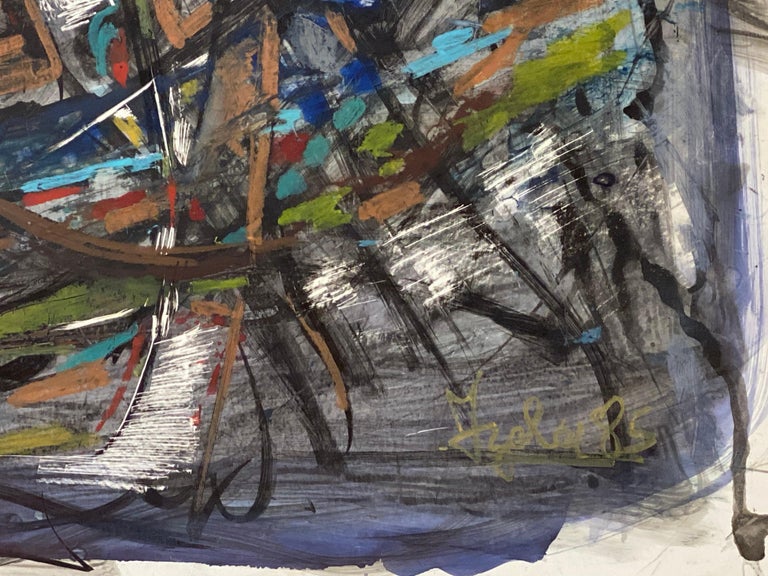 French School - Large 20th Century French Expressionist Abstract ...