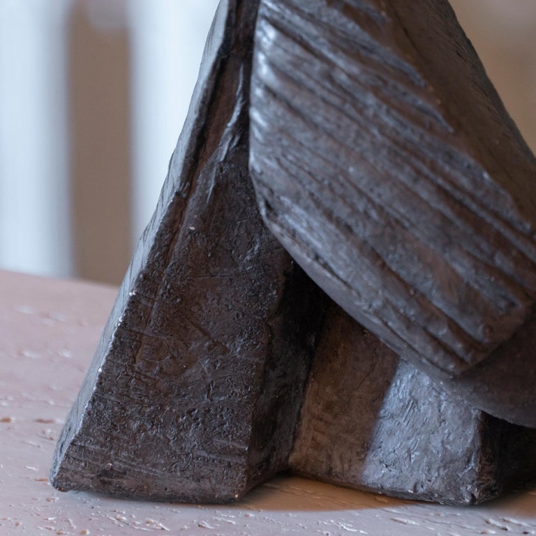 French Abstract Ceramic Sculpture, Signed and Dated A. Cazalis 91 at ...