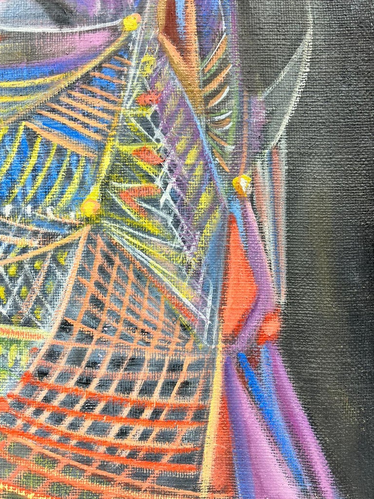 French abstract - Large 1980's French Abstract Surrealist Original Oil ...