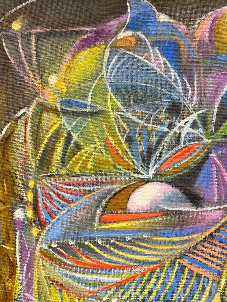 French abstract - Large 1980's French Abstract Surrealist Original Oil ...