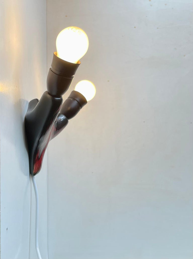 French Abstract Wall Sconce in Glazed Ceramic, 1960s For Sale at 1stDibs