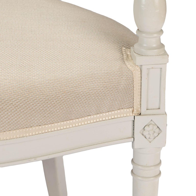 French Academic Revival Louis XVI Style Painted and Upholstered ...