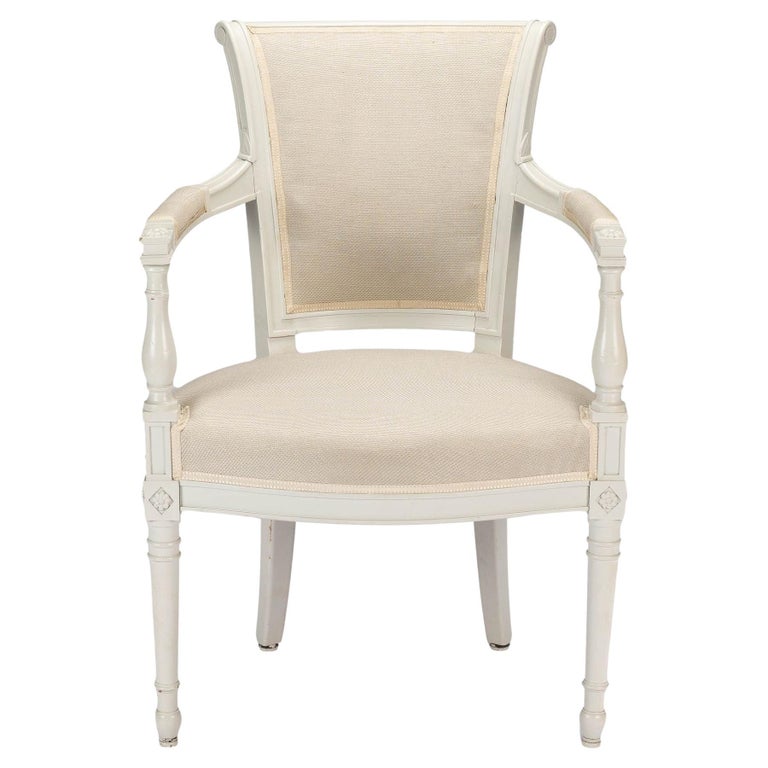 French Academic Revival Louis XVI Style Painted and Upholstered ...