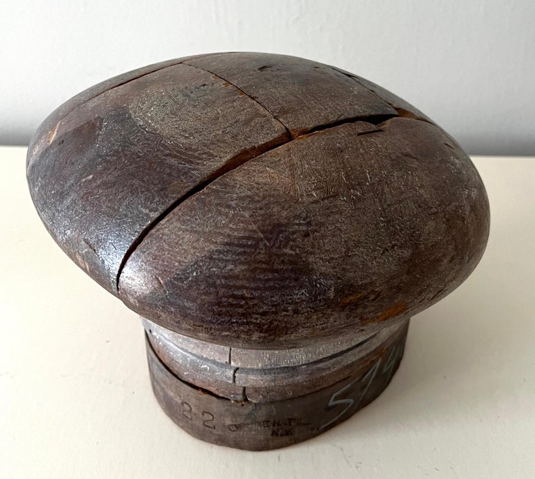 French Adjustable Wooden Milliner Hat Block Form For Sale at 1stDibs